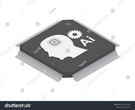 Ai Processor Chip On White Background Stock Vector Royalty Free