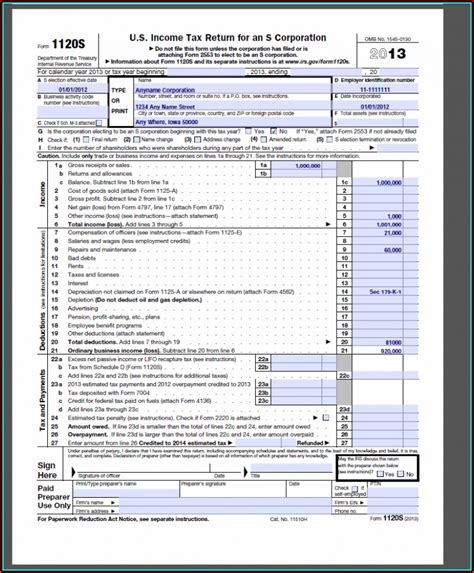 1120s 2014 Form Form Resume Examples Govlr409va