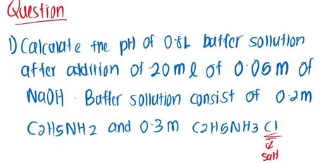 Solved Question D Calculate The Ph Of 0 8l Buffer Sollution
