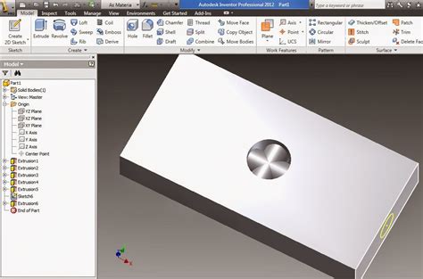 Tutorial Pembuatan Extrude Di Autodesk Inventor Professional 2012 ~ Cam Q