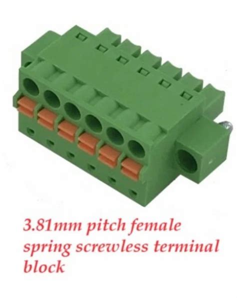 3 81mm Pitch Female Spring Screwless Terminal Block At ₹ 6 Screwless Terminal Block In