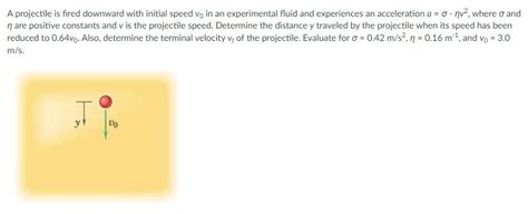 Solved A Projectile Is Fired Downward With Initial Speed V Chegg