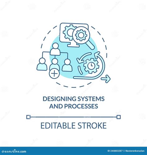 Designing Systems And Processes Turquoise Concept Icon Stock Vector Illustration Of Vector