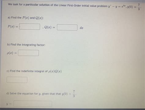 Solved We Look For A Particular Solution Of The Linear