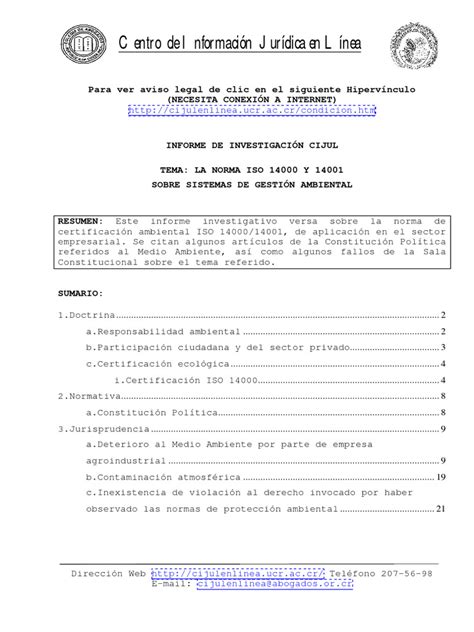 La Norma Iso 14000 Y 14001 Sobre Sistemas De Gestion Ambiental Pdf
