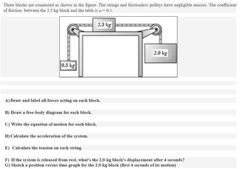 Solved Three Blocks Are Connected As Shown In The Figure