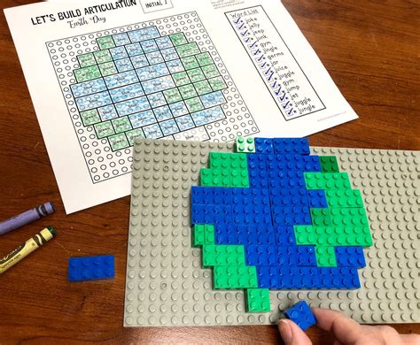 Lets Build Articulation Word Lists Earth Day Building Bricks Toy C