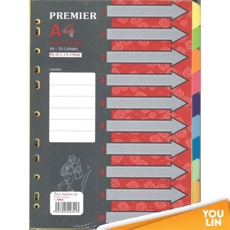 Premier 10 Colour Index Divider Filing Product Premier 10 Colour Index Divider Filing Product