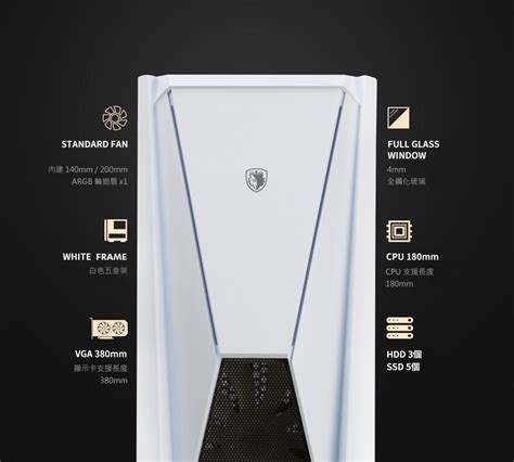 Sades Shiva 濕婆神 Type C 全透側a‧rgb 水冷電腦機箱 白色