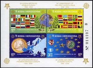 Stamp 50th Anniversary Of The First Europa Issue Bosnia And