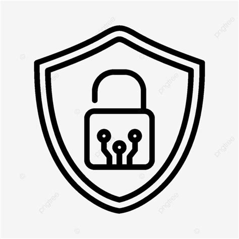 Security Line Icon Protection Sheild Lock PNG And Vector With Transparent Background For Free
