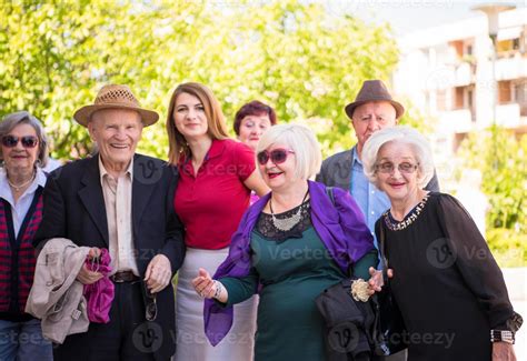 Group Portrait Of Senior People With Geriatric Nurse 10950513 Stock