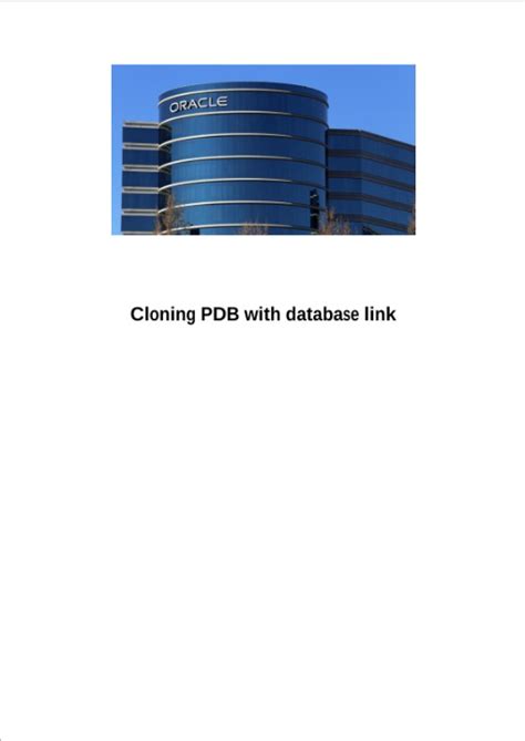 guia para a clonagem de um pluggable database pdb utilizando um