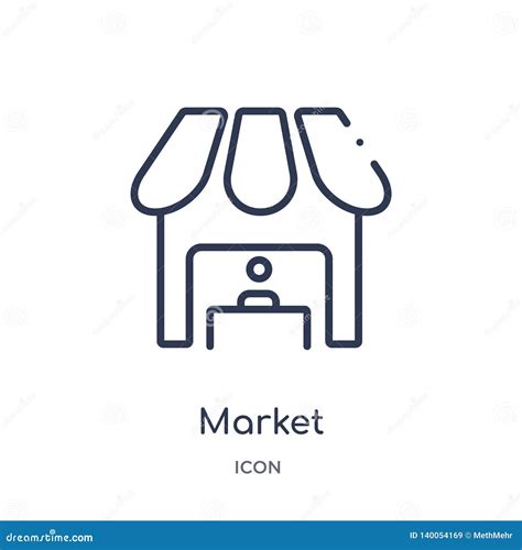 Linear Market Icon From Digital Economy Outline Collection Thin Line Market Vector Isolated On