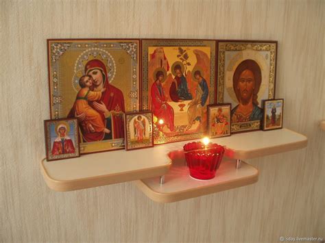 Прямая полка под иконы артикул П600 120Бд цвет белый кант дуб мол купить в интернет магазине