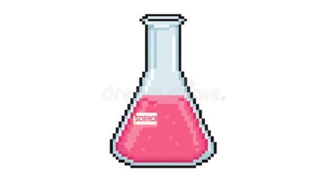 Pixel Art Science Erlenmeyer Flask A Pixel Art Illustration Of An Erlenmeyer Flask Filled With