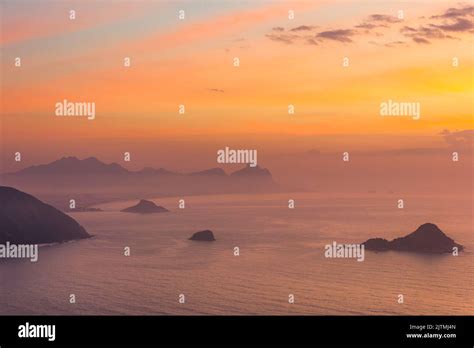 Sunrise Seen From The Top Of The Telegraph Stone Pedra Do Telegrafo In Rio De Janeiro Brazil