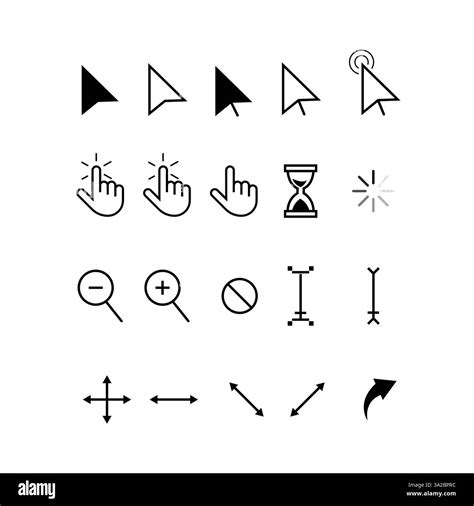 vector mouse cursor set flat design stock vector image and art alamy