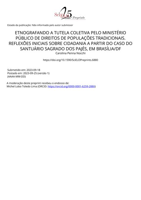 PDF ETNOGRAFANDO A TUTELA COLETIVA PELO MINISTÉRIO PÚBLICO DE DIREITOS DE POPULAÇÕES