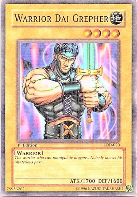 WARRIOR DAI GREPHER LOD 020 Yu Gi Oh Light Play 1ère édition EUR 1 10