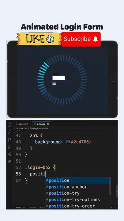 Animated Login Formshortscsscodinghtmlcsshtml Viralshorts