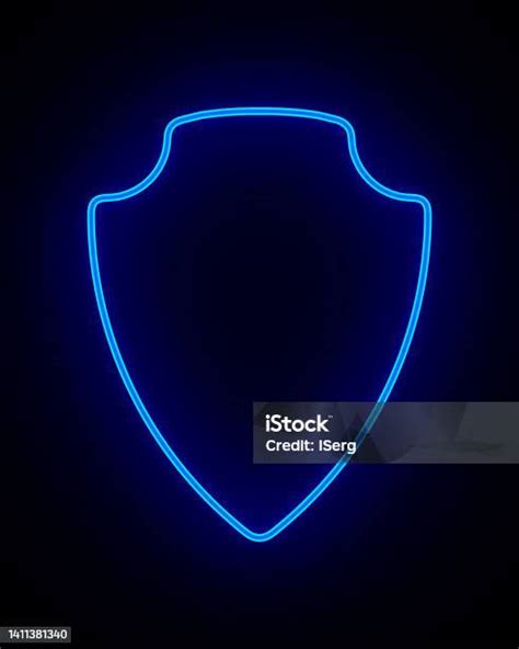 어두운 배경에 방패 3d 일러스트 레이 션 방패에 대한 스톡 사진 및 기타 이미지 방패 막는 동작 네온 Istock