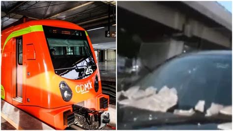 Se Desprenden Pedazos De Concreto De La L4 Del Metro En La Cdmx