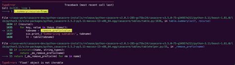 table summary recurse true typeerror on measurementsets · issue 239