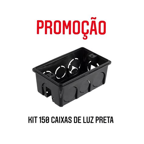 Caixa De Luz Caixinhas 4x2 Embutir Retangular Preta 150 Unidades