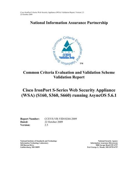 Cisco Ironport S Series Web Security Appliance Common Criteria