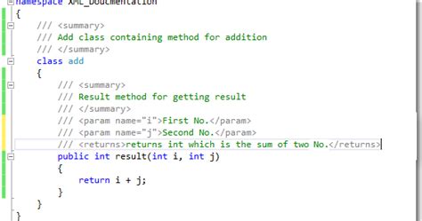Xml Documentation In C ~ It Tutorials With Example