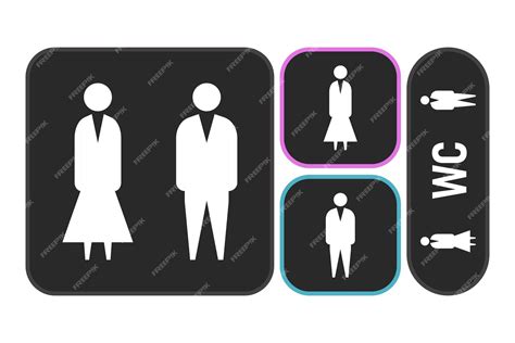 Premium Vector Set Toilet Signs Men And Women Restroom Icon