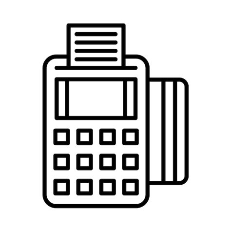Premium Vector Pos Terminal Line Illustration