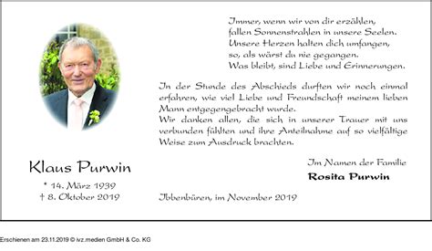 Ivz Trauer Klaus Purwin