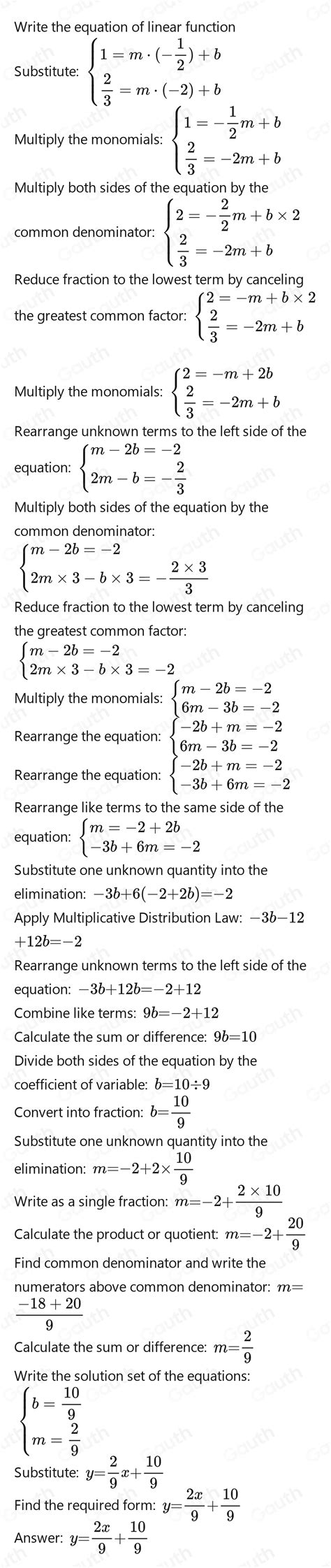 Solved Find The Equation Of The Line Passing Through The Points 12