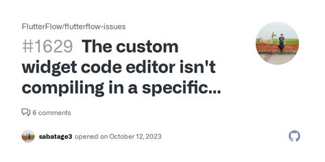 The Custom Widget Code Editor Isnt Compiling In A Specific Project