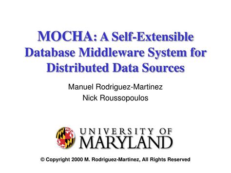 PPT MOCHA A Self Extensible Database Middleware System For
