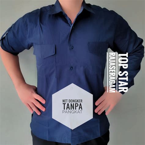Jual Kemeja Net Tv Tanpa Pangkat Biru Navy Dongker Seragam Pdh Pdl Pendek L Jakarta Utara