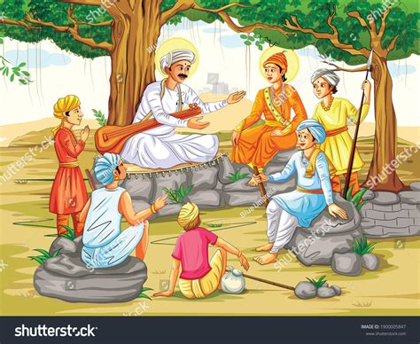King Chhatrapati Shivaji Maharaj Sant Tukaram Stock Illustration