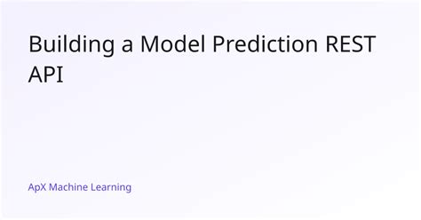 building a model prediction rest api