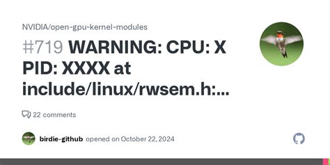 Warning Cpu X Pid Xxxx At Includelinuxrwsemh80 Followpte0xf8