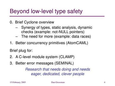 Ppt Type Safety Concurrency And Beyond Programming Language