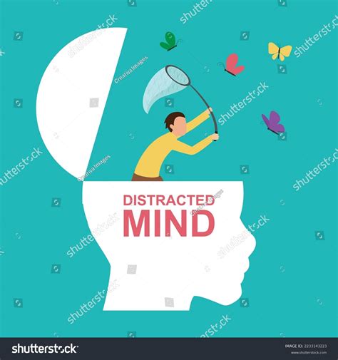 Distraction Mind 2d Vector Illustration Concept Stock Vector Royalty