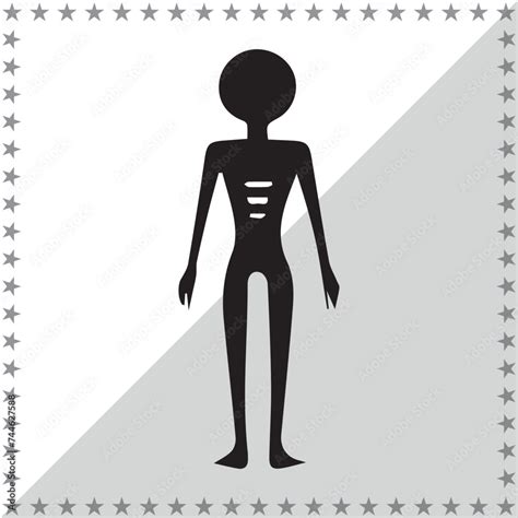 Vetor De Alien Silhouette Cute Alien Vector Silhouette Cute Alien