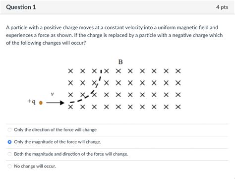 Solved A Particle With A Positive Charge Moves At A Constant