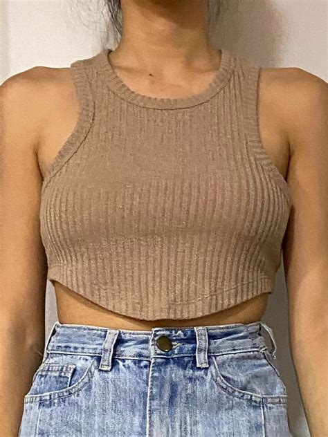 Ribbed Halter Top Womens Fashion Tops Sleeveless On Carousell