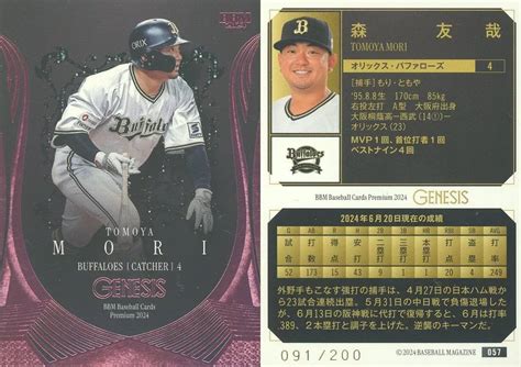 駿河屋 057 レギュラーカード ：森 友哉ピンク箔版200（bbm）