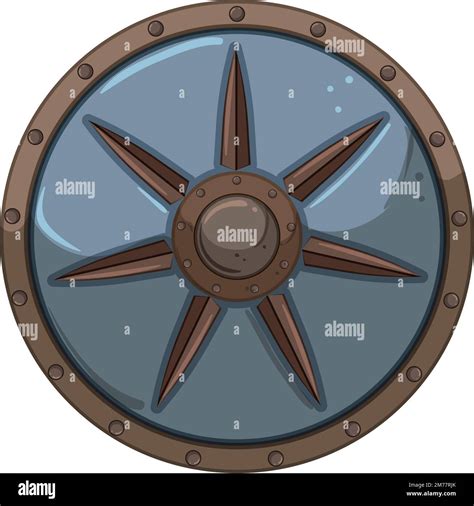 Protection Medieval Shield Cartoon Vector Illustration Stock Vector