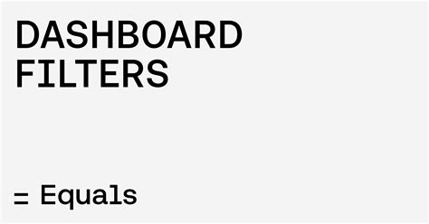 Dashboard Filters