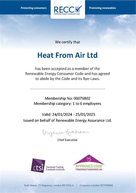 Our Recc Certification Heat From Air